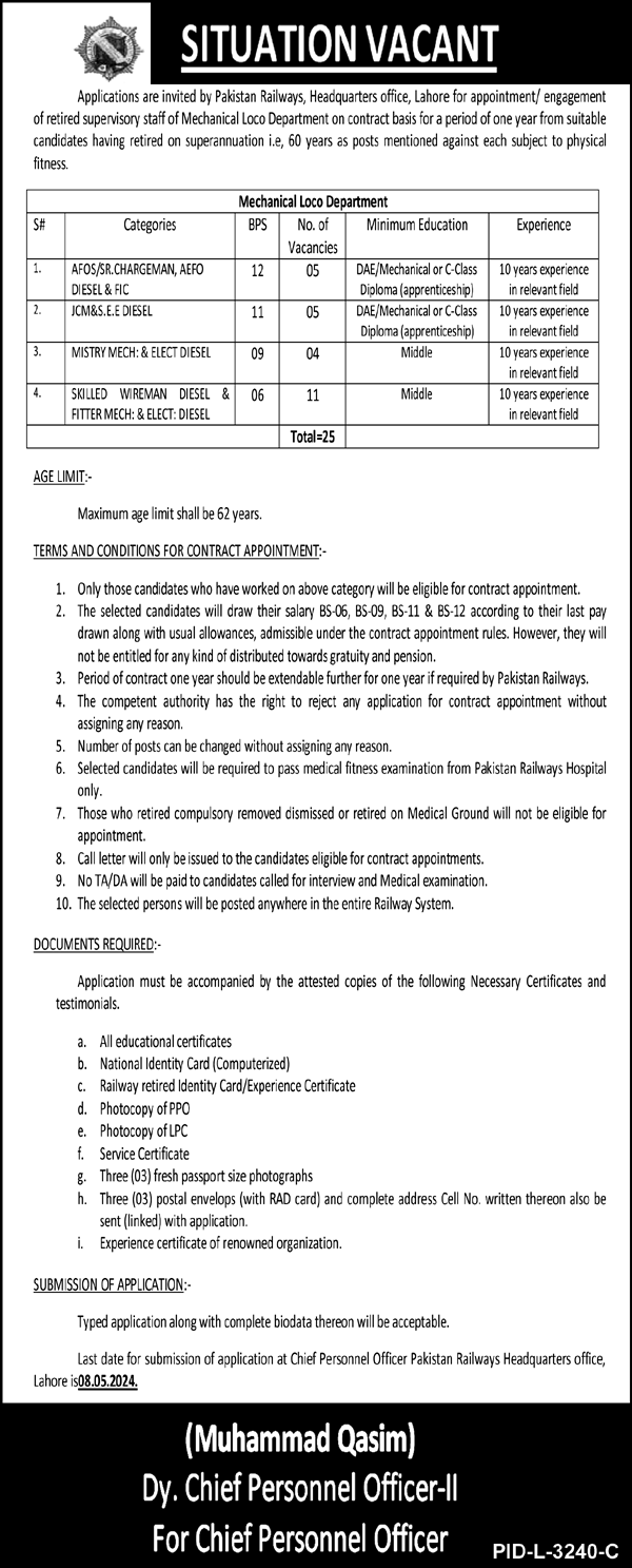 Pakistan Railways Jobs 2024 - Jobs Centre Pakistan Railways Jobs 2024 - Jobs Centre