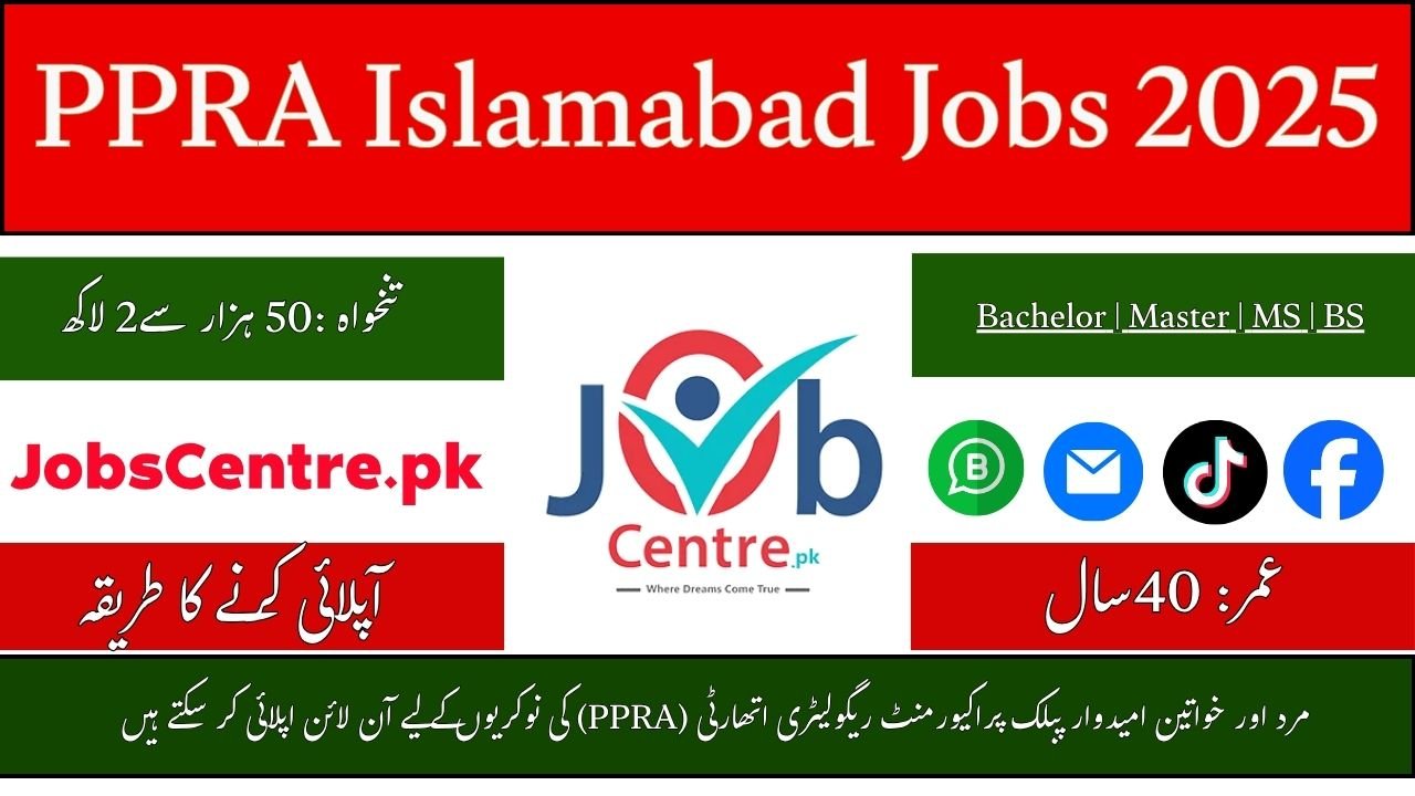 PPRA Islamabad Jobs